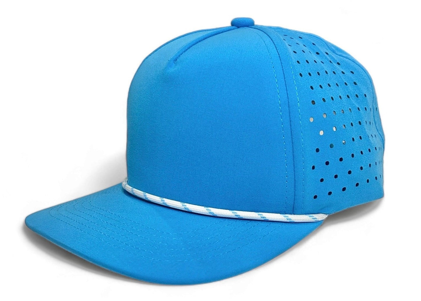 5 Panel Sapphire Blue Rope Hat with White/Sapphire Rope Snapback ...