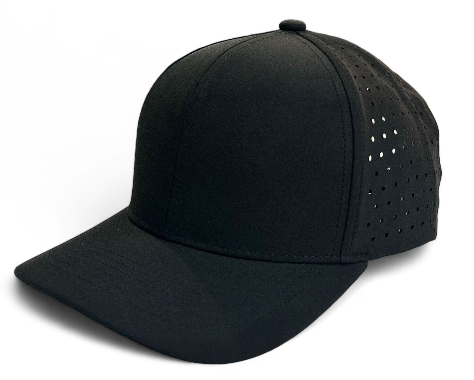 6 panel Hydro Cap: Black (NO ROPE) – Lonestar Cap Co